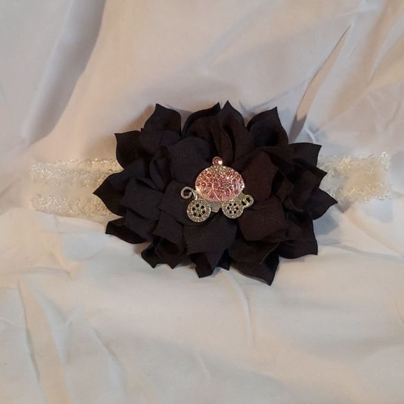 Jackie Sherwood | Accessories | New Princess Carriage Black Flower Headband | Poshmark